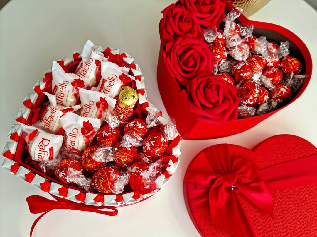 Luxury Lindor Artificial Rose Kinder Lindor Chocolate Heart - Etsy