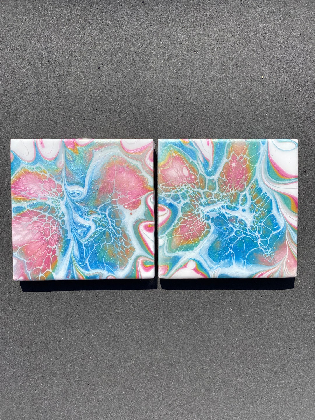 Hand Painted One of a Kind Ceramic Coasters - Etsy