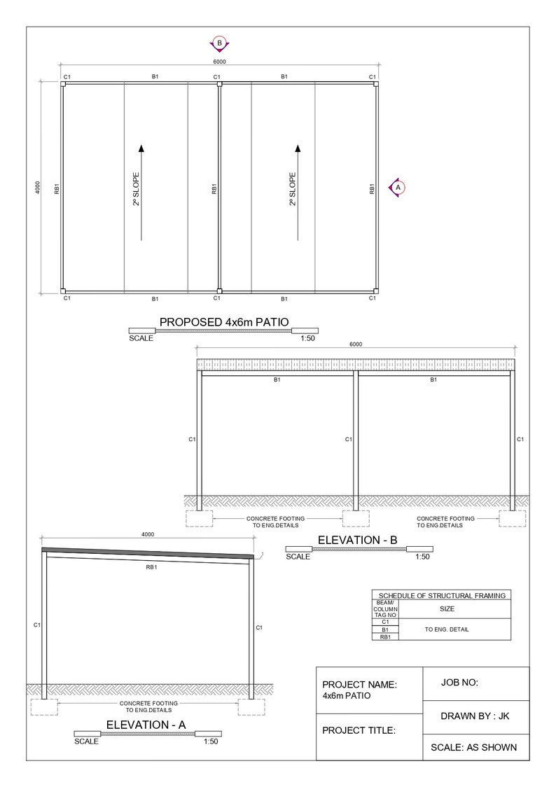 4m X 6m Flat Patio Elevation Drawings - Etsy