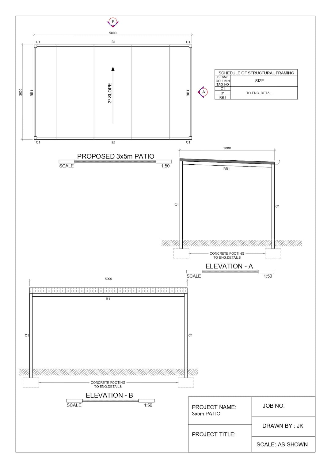 3m X 5m Flat Patio Elevation Drawings - Etsy