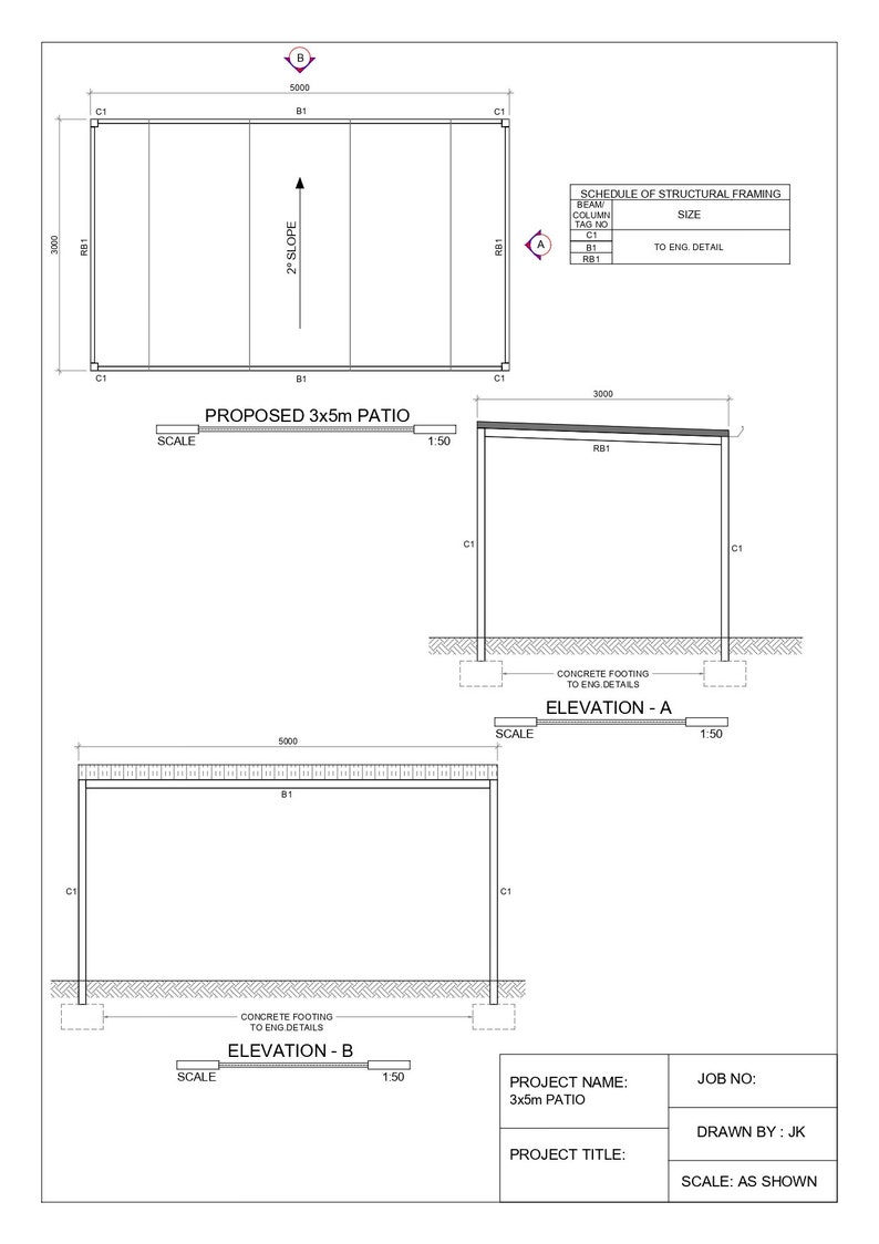 3m X 5m Flat Patio Elevation Drawings - Etsy