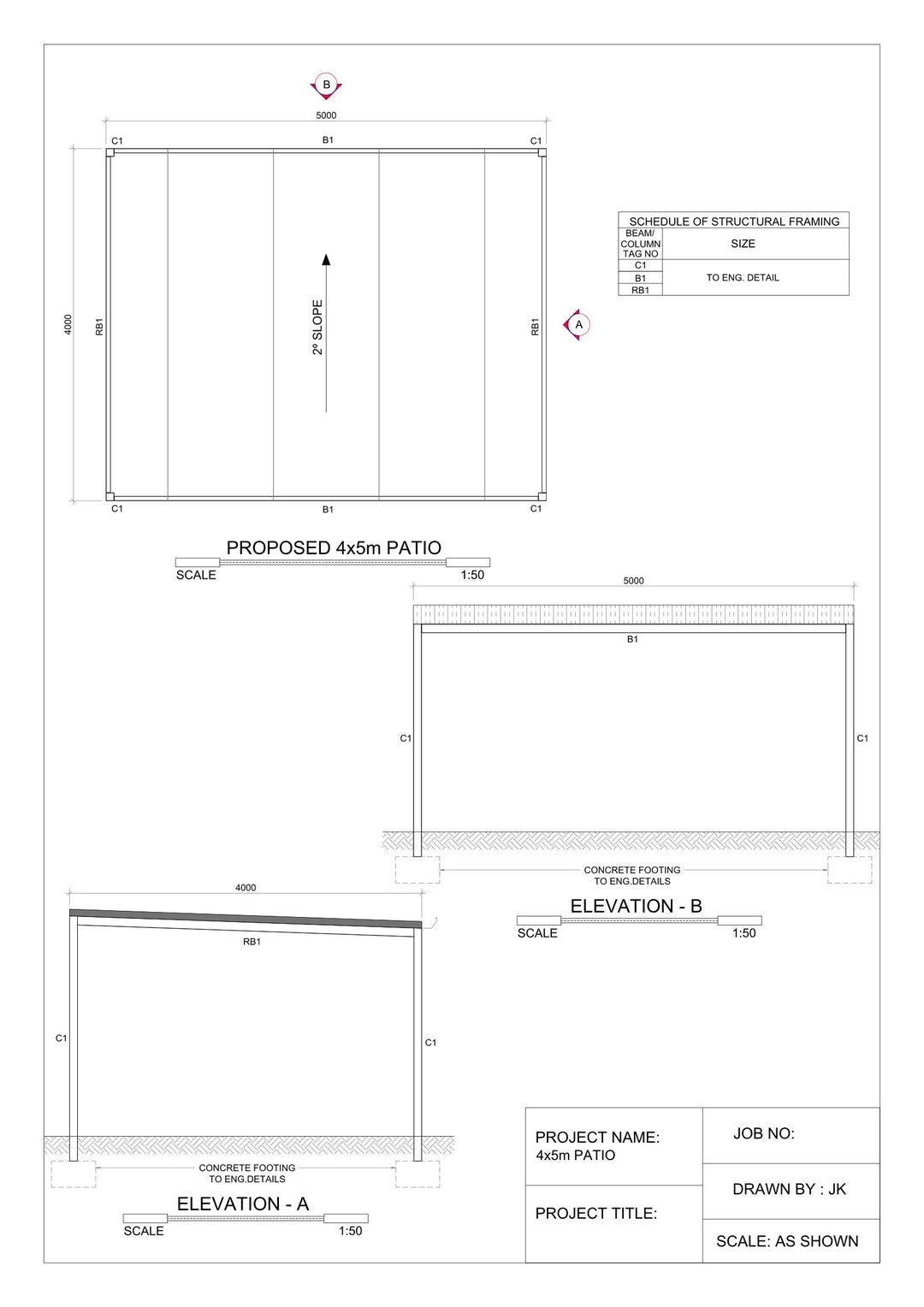 4m X 5m Flat Patio Elevation Drawings - Etsy