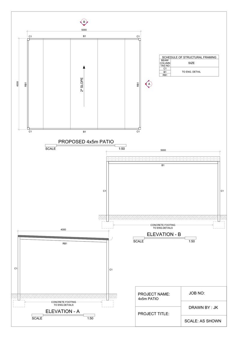 4m X 5m Flat Patio Elevation Drawings - Etsy
