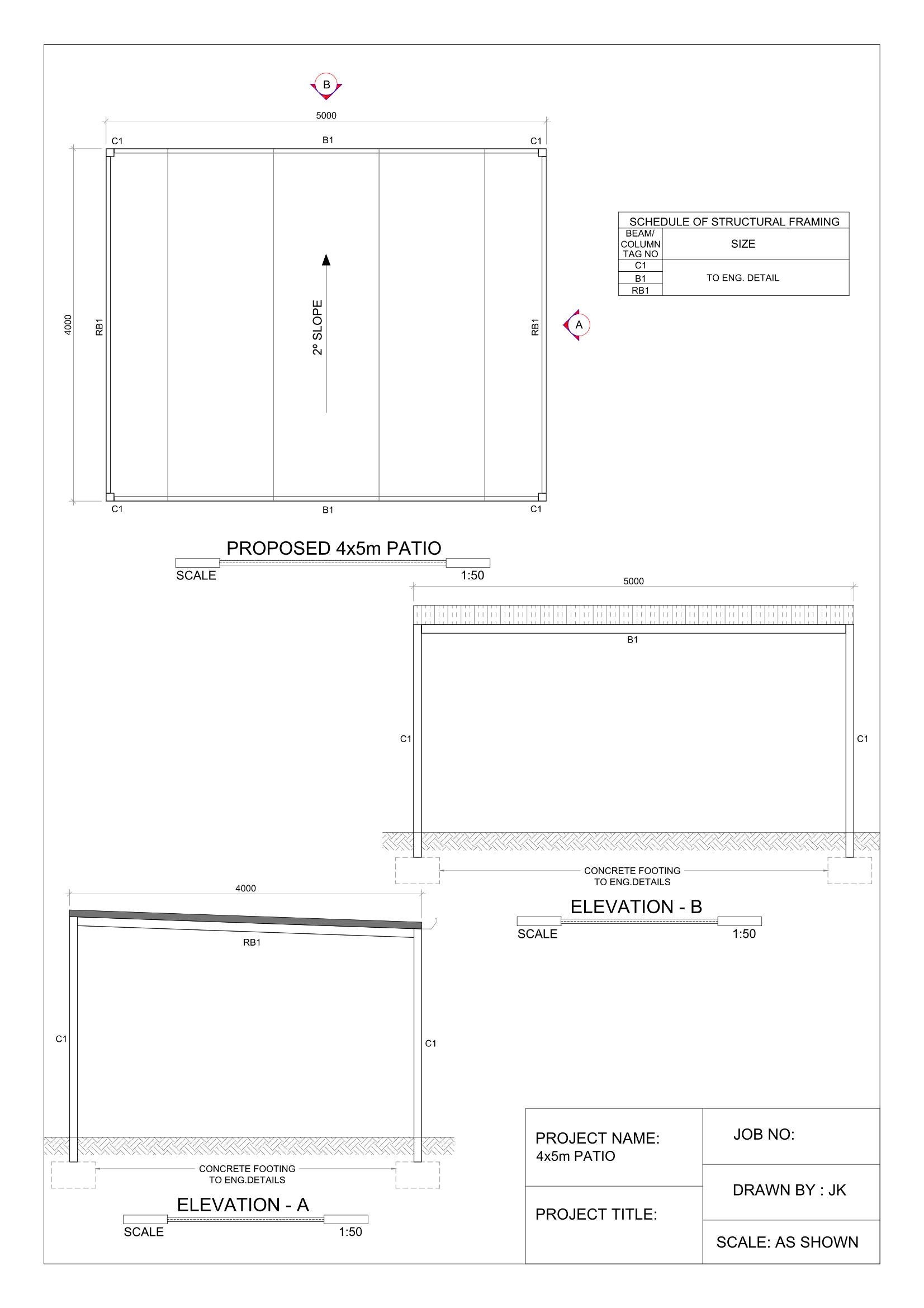 4m X 5m Flat Patio Elevation Drawings - Etsy