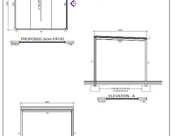 6m X 4m Flat Patio Elevation Drawings - Etsy