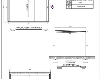 3m X 10m Flat Patio Elevation Drawings (Instant Download) - Etsy