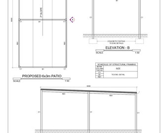 3m X 10m Flat Patio Elevation Drawings - Etsy