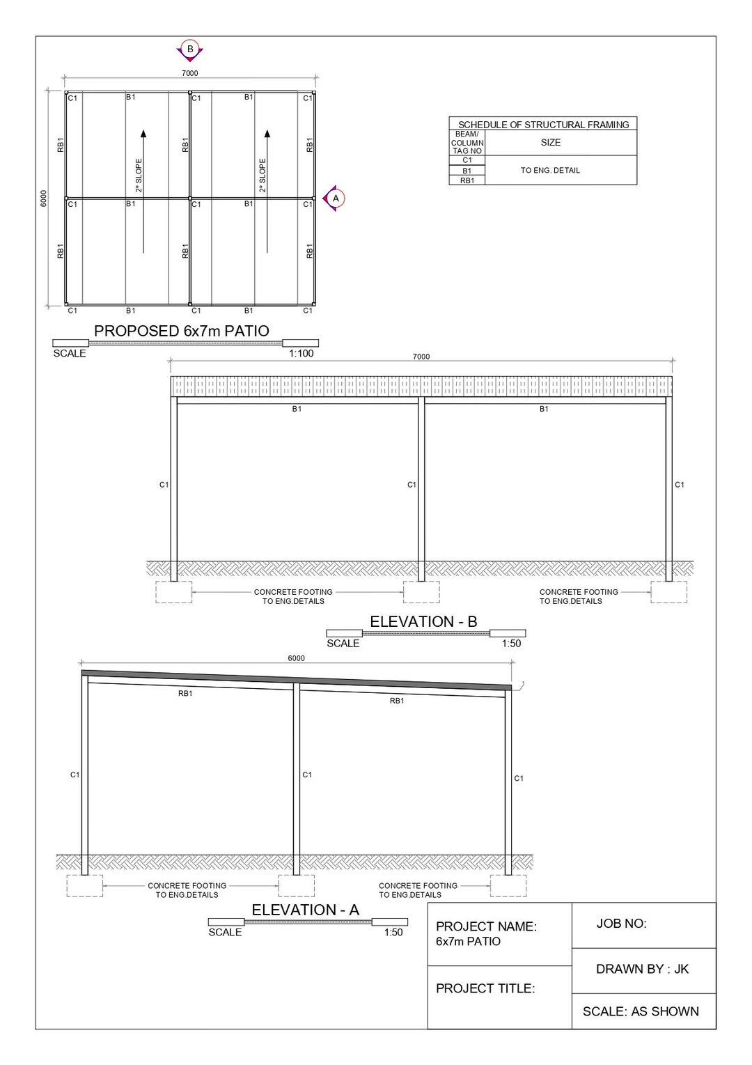 6m X 7m Flat Patio Elevation Drawings - Etsy