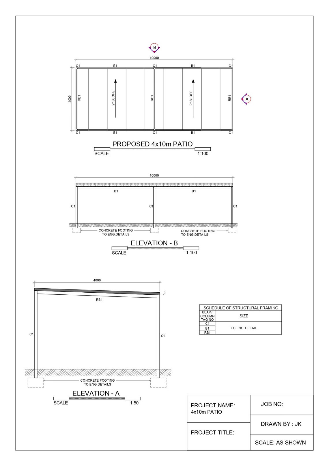 4m X 10m Flat Patio Elevation Drawings - Etsy