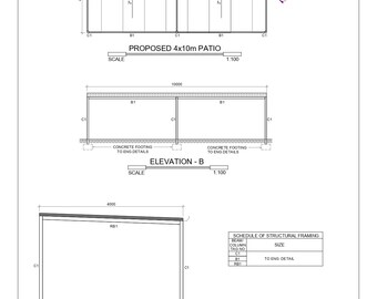 3m X 10m Flat Patio Elevation Drawings - Etsy