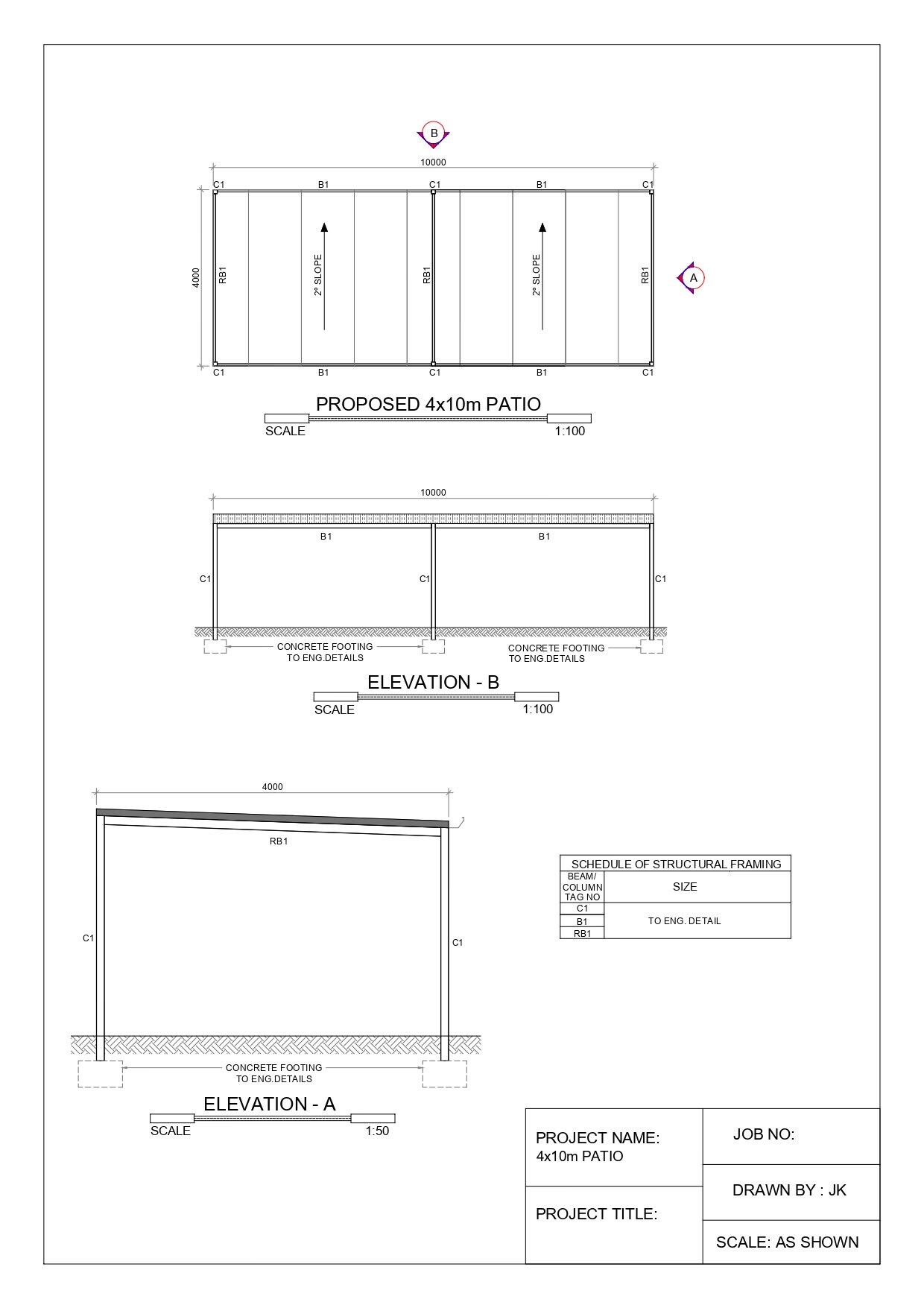 4m X 10m Flat Patio Elevation Drawings - Etsy