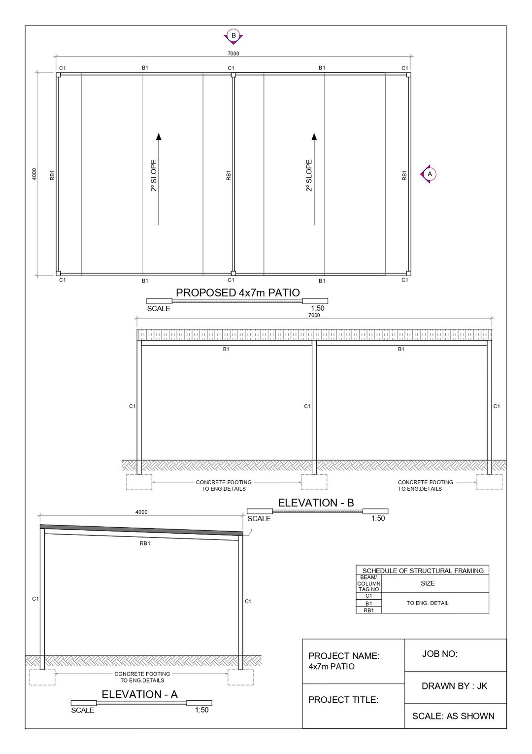 4m X 7m Flat Patio Elevation Drawings - Etsy