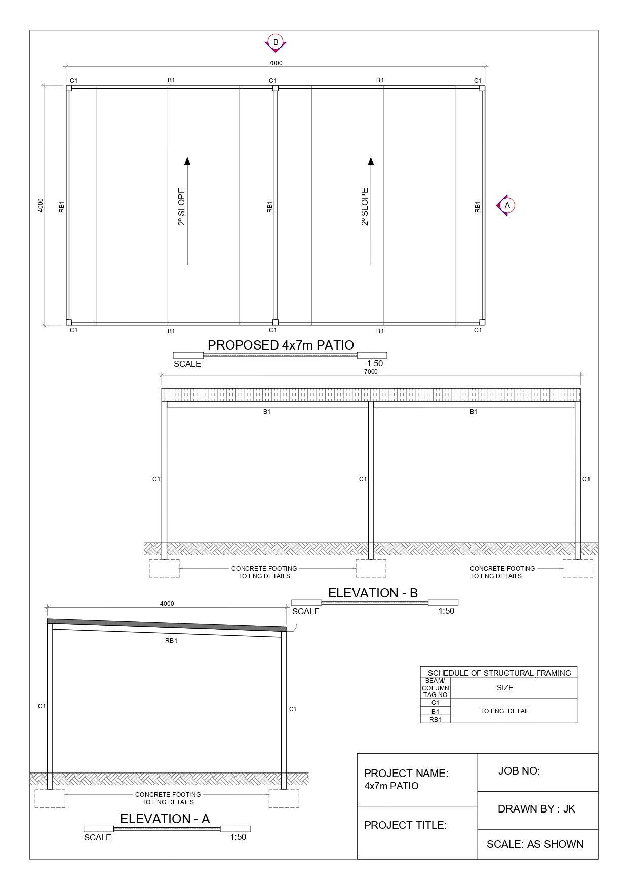 4m X 7m Flat Patio Elevation Drawings - Etsy