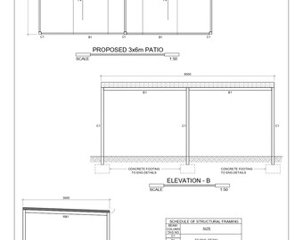 3m X 7m Flat Patio Elevation Drawings - Etsy
