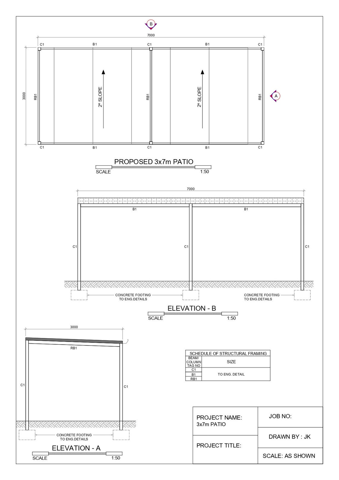 3m X 7m Flat Patio Elevation Drawings - Etsy