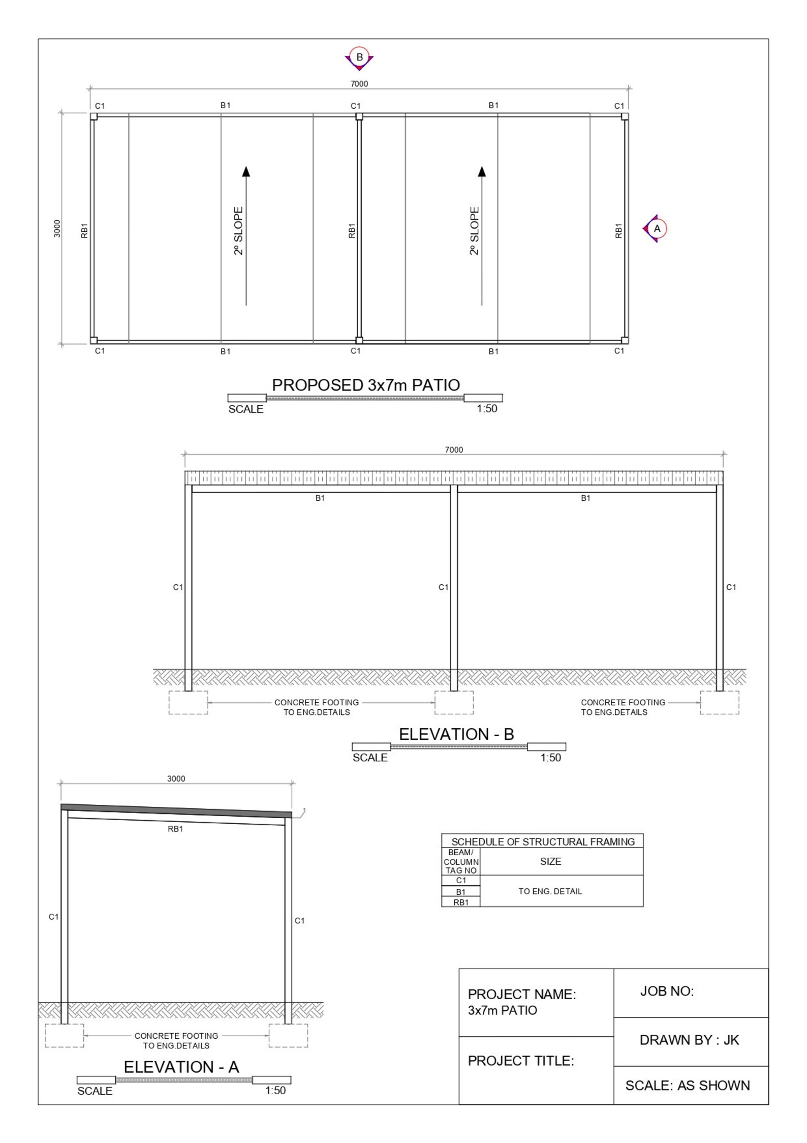 3m X 7m Flat Patio Elevation Drawings - Etsy