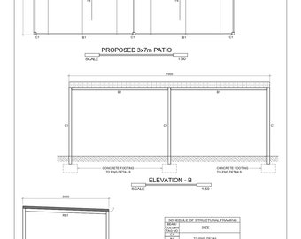 4m X 6m Flat Patio Elevation Drawings - Etsy