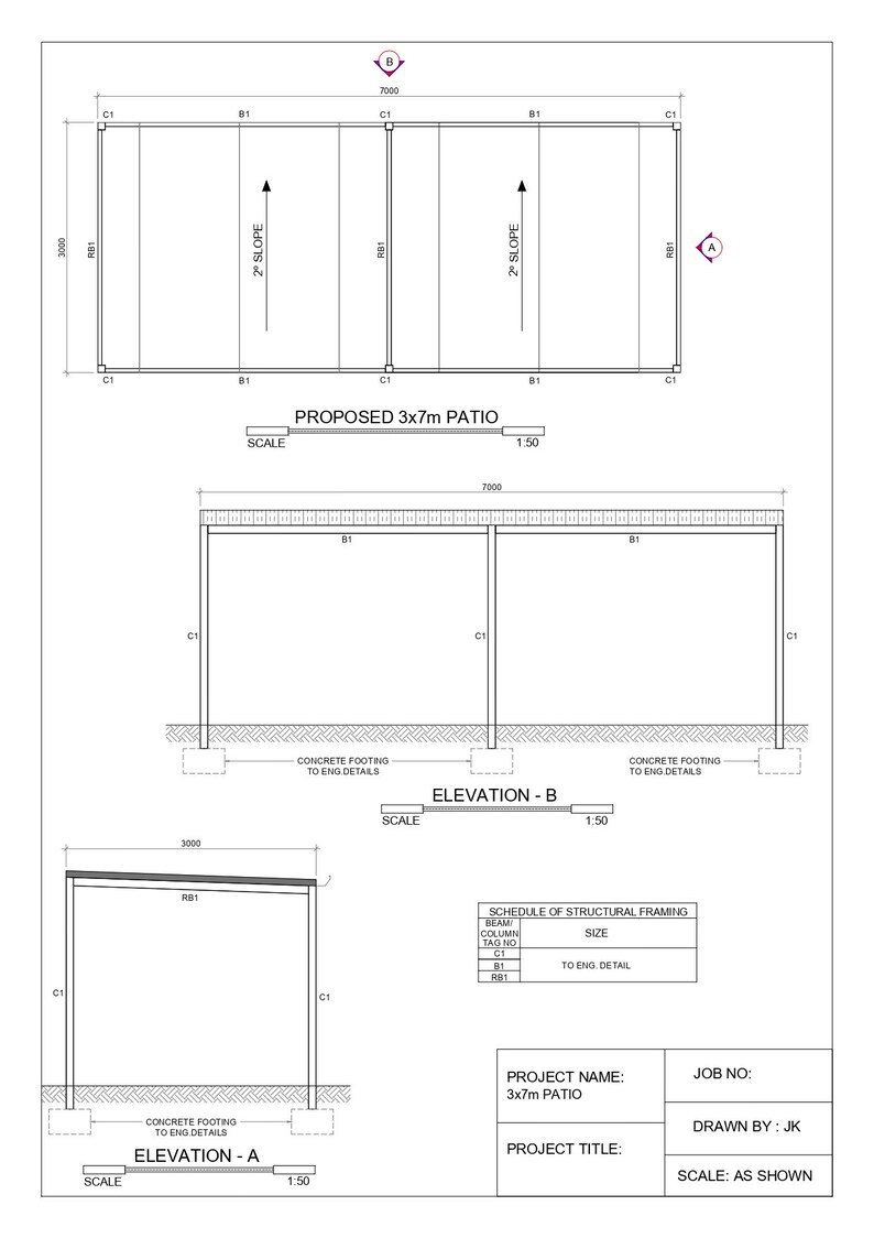 3m X 7m Flat Patio Elevation Drawings - Etsy