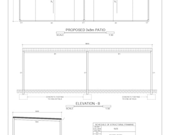 6m X 4m Flat Patio Elevation Drawings - Etsy