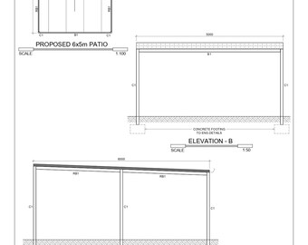 3m X 10m Flat Patio Elevation Drawings - Etsy