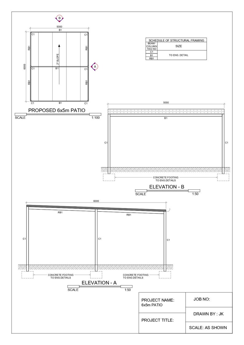 6m X 5m Flat Patio Elevation Drawings - Etsy