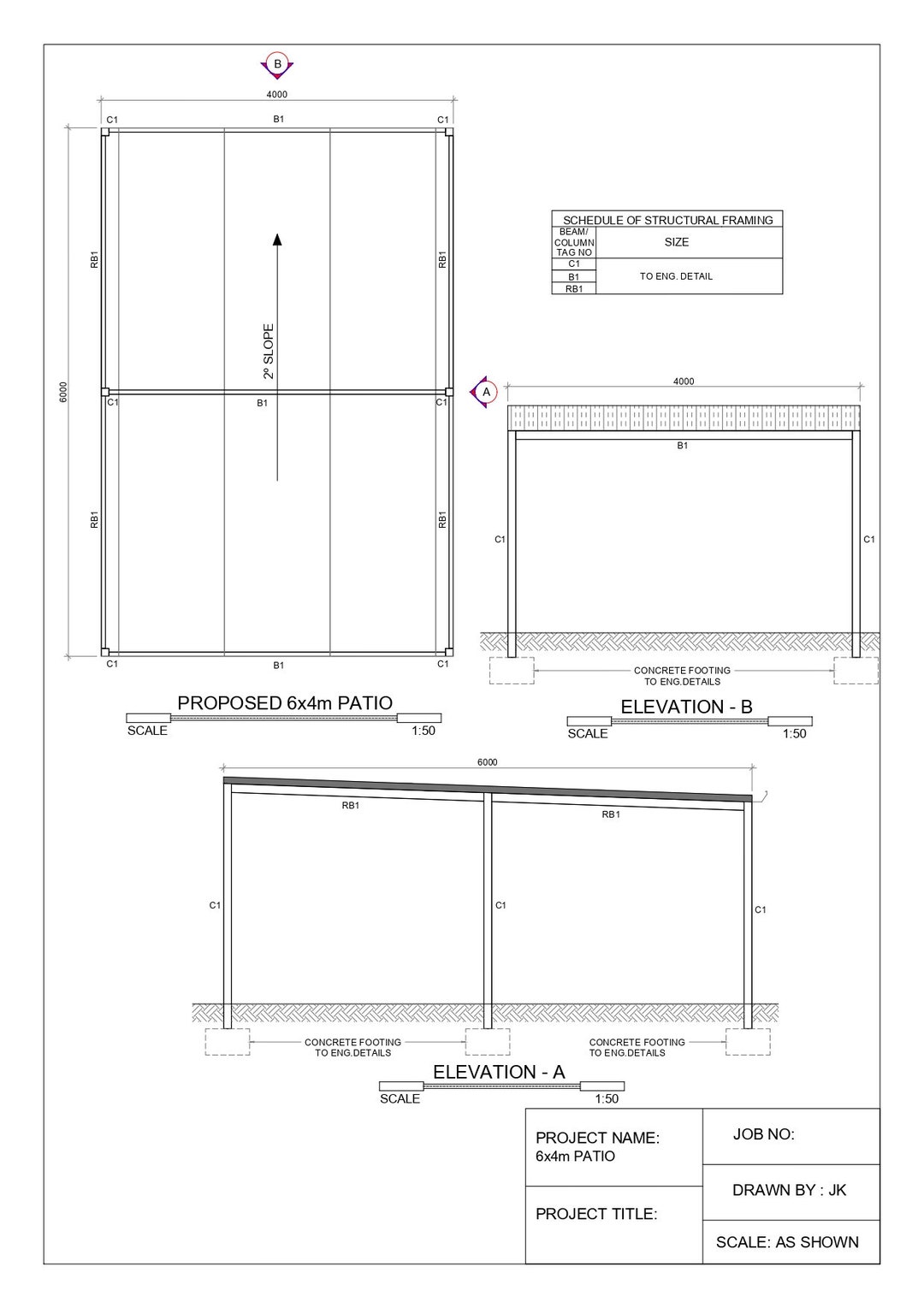 6m X 4m Flat Patio Elevation Drawings - Etsy
