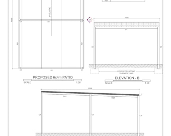 4m X 6m Flat Patio Elevation Drawings - Etsy