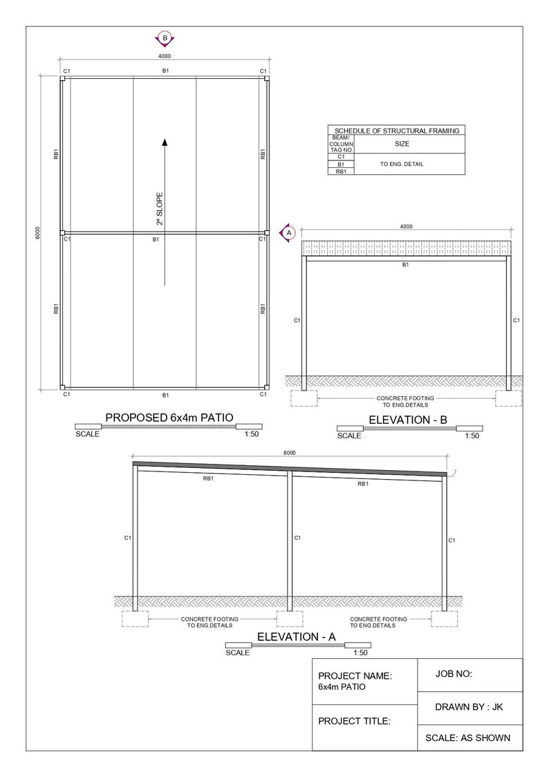 6m X 4m Flat Patio Elevation Drawings - Etsy