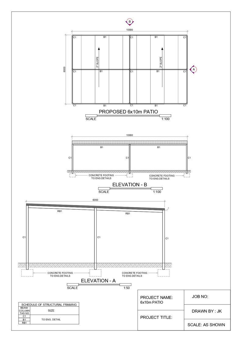 6m X 10m Flat Patio Elevation Drawings - Etsy