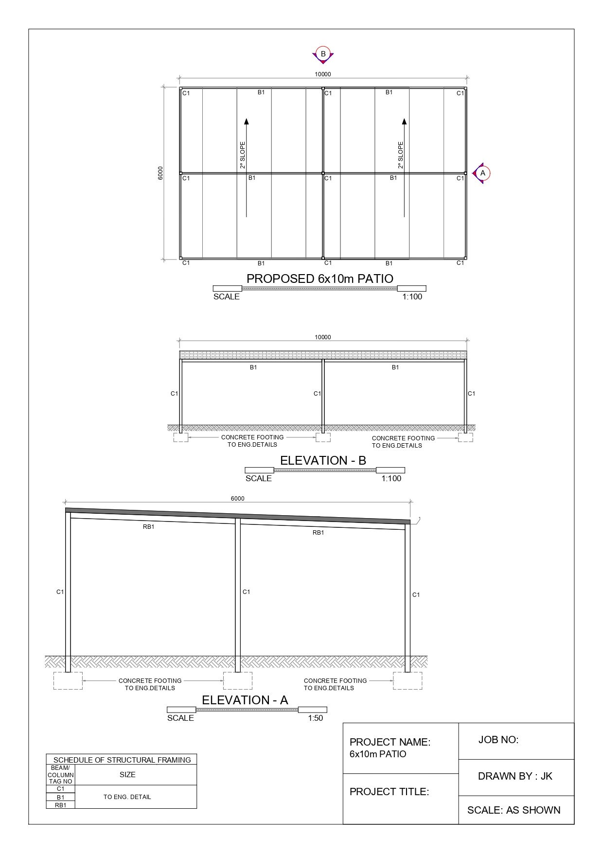 6m X 10m Flat Patio Elevation Drawings - Etsy
