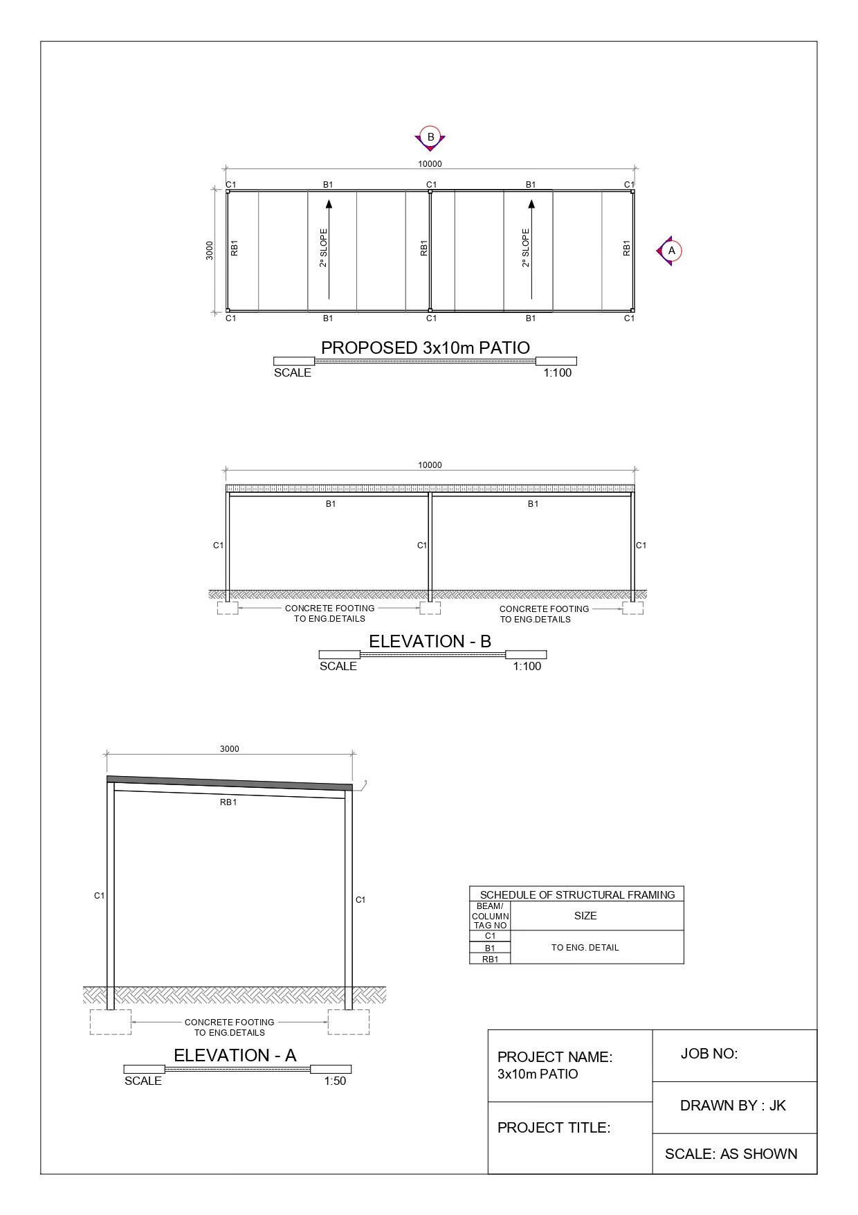 3m X 10m Flat Patio Elevation Drawings - Etsy