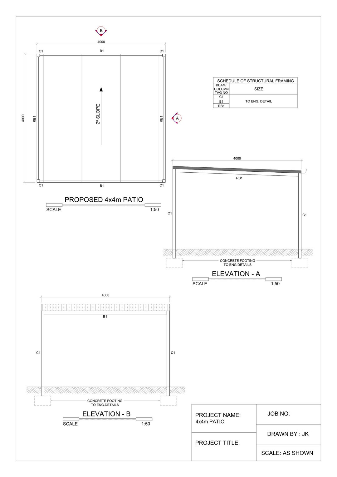 4m X 4m Flat Patio Elevation Drawings - Etsy