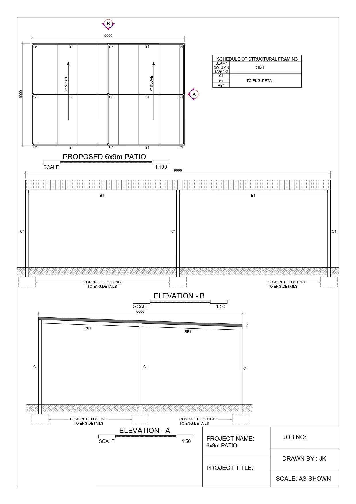 6m X 9m Flat Patio Elevation Drawings - Etsy