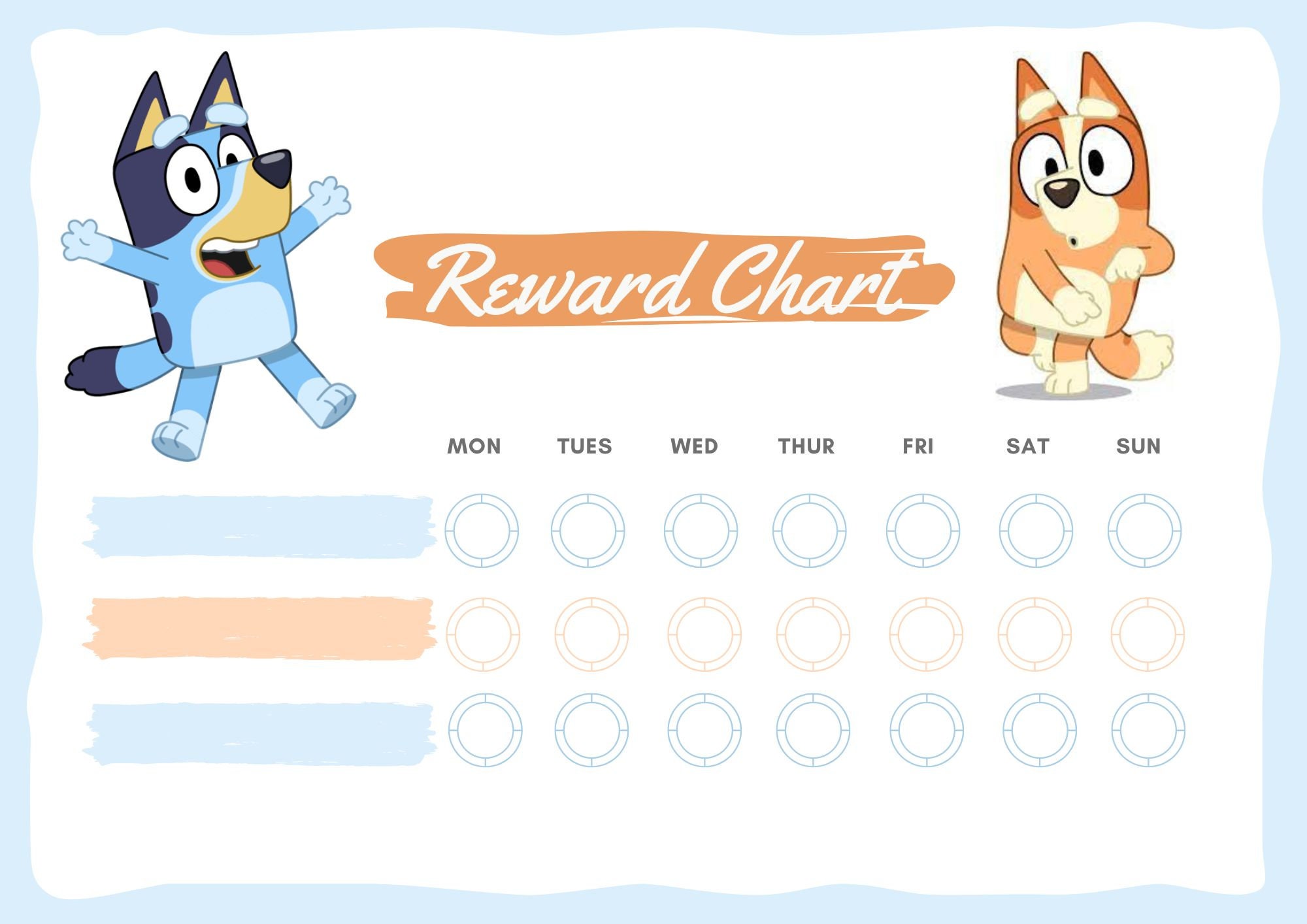 Blue Dog Reward Chart - Etsy