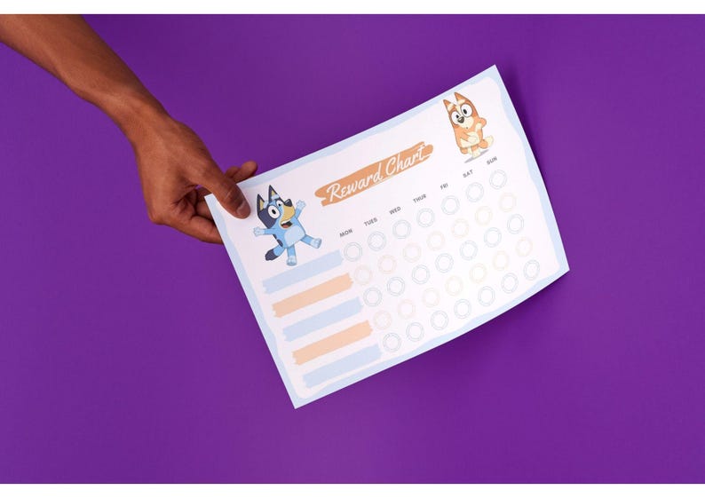 Bluey Dog Reward Chart Printable | Kids Behavior Motivation (instant ...