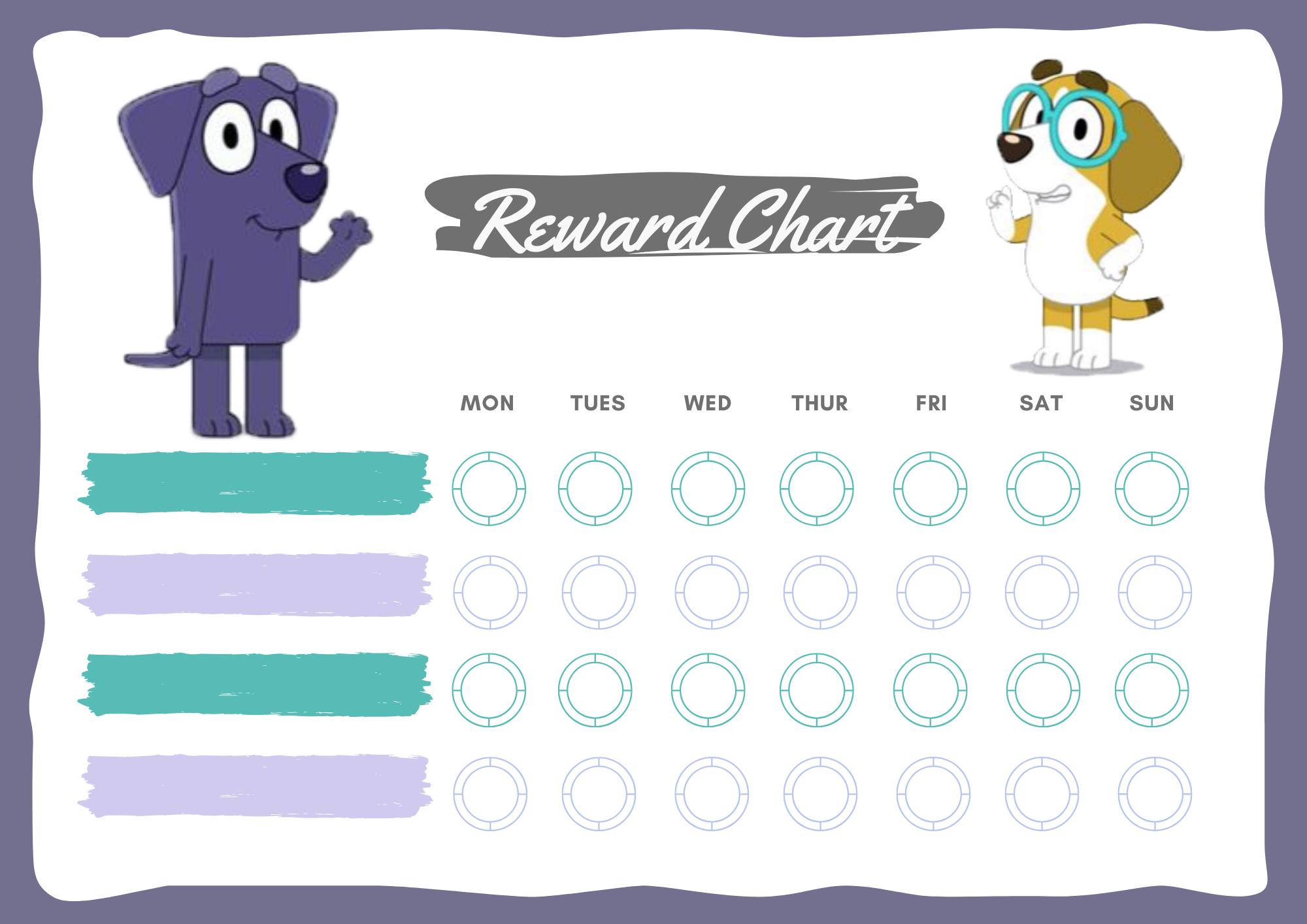 Blue Dog Friends Reward Chart - Etsy