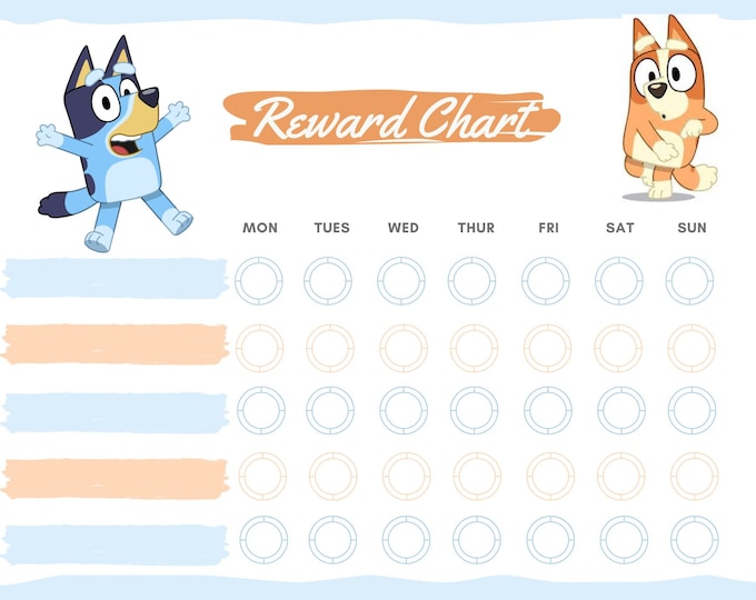 Bluey Reward Chart Obstacle Course Bluey Reward Chart & Stickers Bluey ...