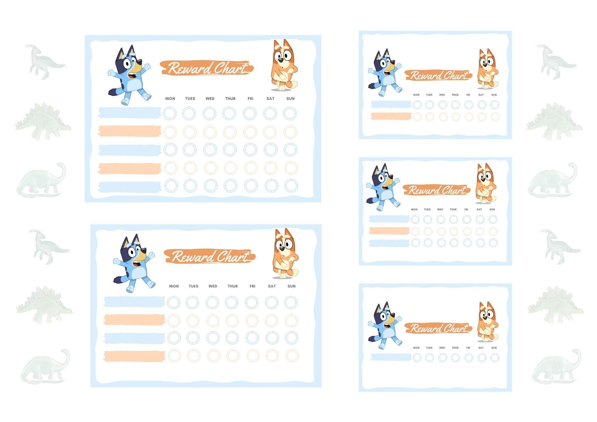Bluey Dog Reward Chart Printable | Kids Behavior Motivation (instant ...