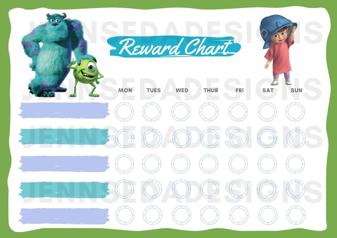 Monsters Inc Reward Chart - Etsy
