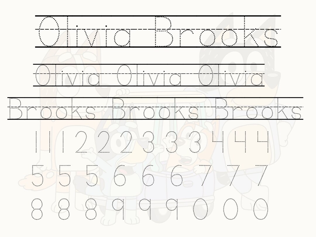 Blue Dog Name Tracers - Etsy