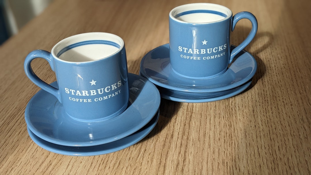 Starbucks Expresso Coffee Shot Cup Set and 4 Saucers- Made in 2000. - Etsy
