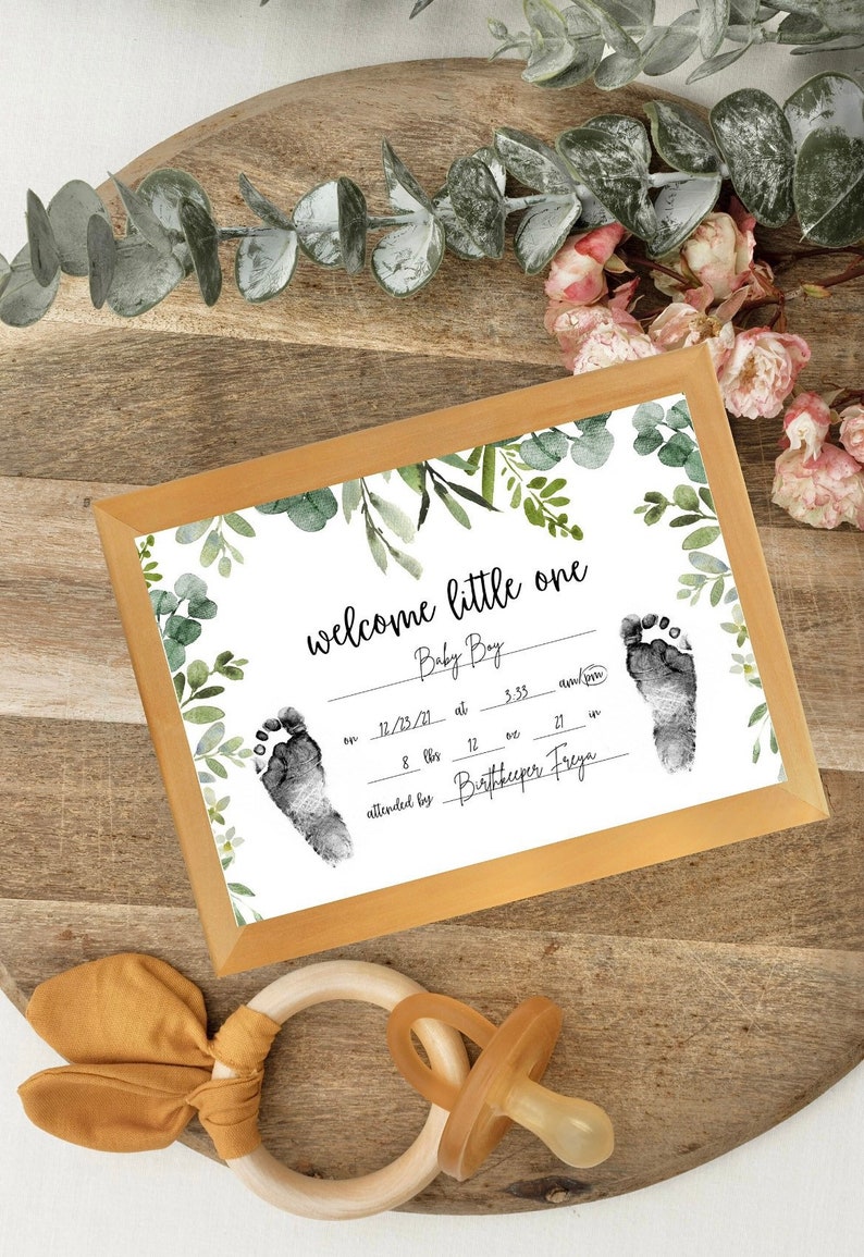 Hospital Birth Certificate Watercolour Stars Commemorative Birth ...