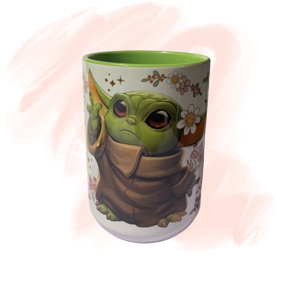 Yoda Mug Cartoon Ceramic Coffee Mug Glass Star Wars Mandalorian the ...