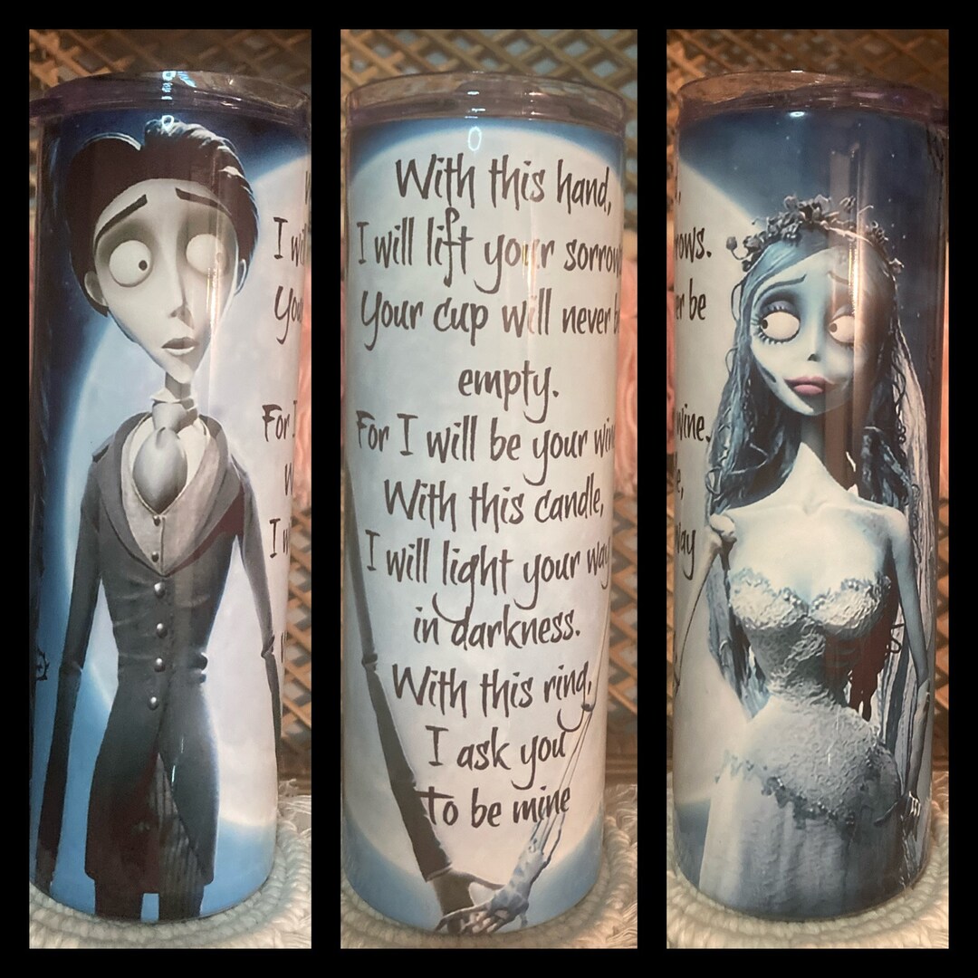 Corpse Bride Tumbler 20oz Sublimation Skinny Straight 20oz Cup Water ...