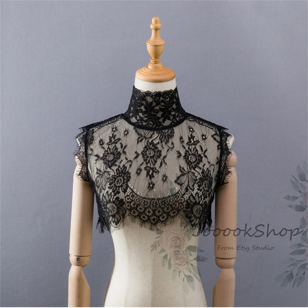 Black Detachable Collar Lace Fake Collar Weddinglace Collar - Etsy