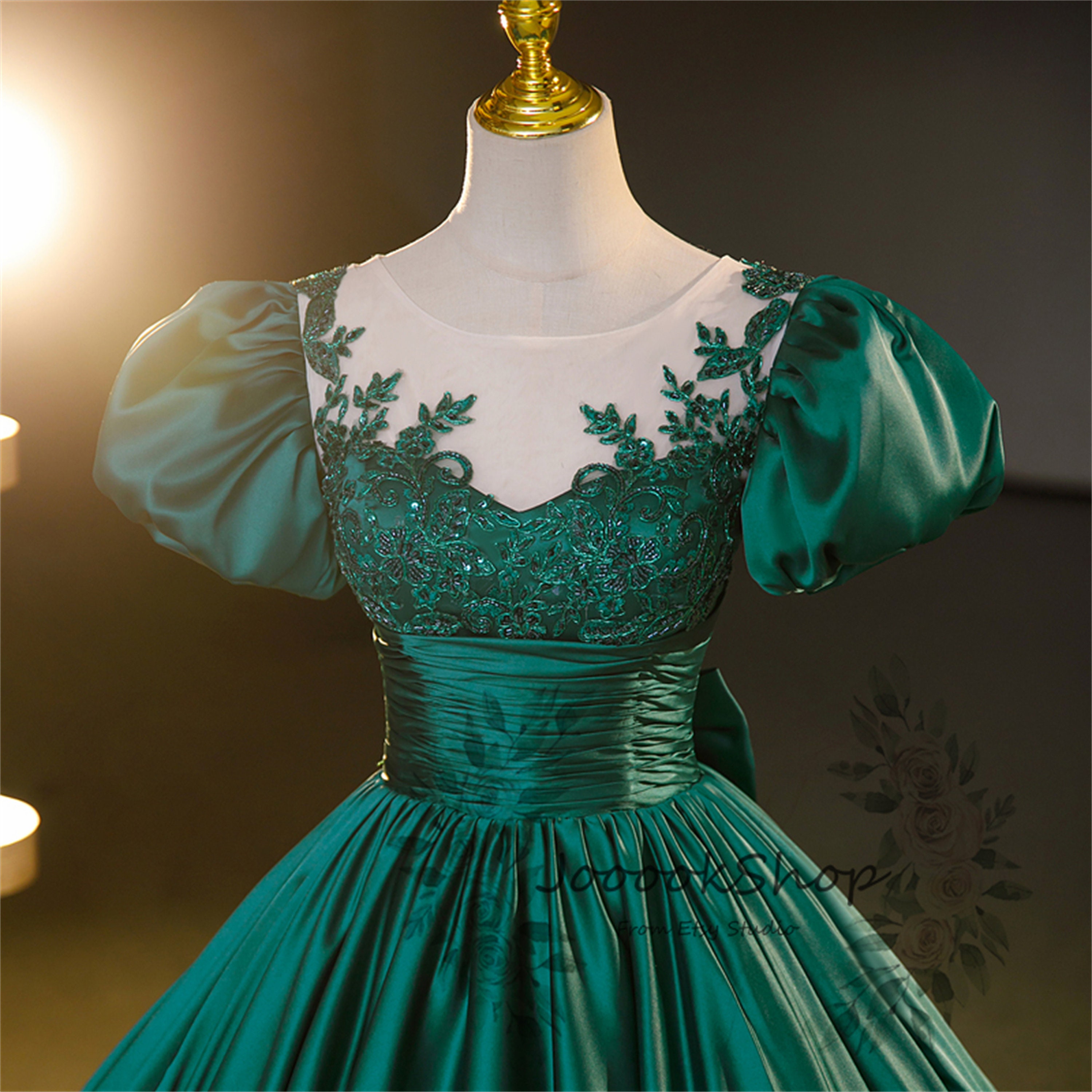Elegant Emerald Green Ball Gown Gorgeous Prom Dressgreen Etsy