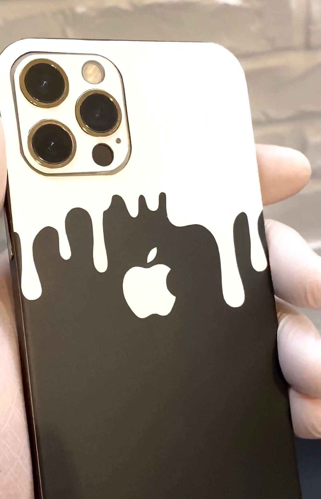 Black & Drips White iPhone SKIN Wrap / 13 / 12 / 11 / X / XS / XR / 8 ...
