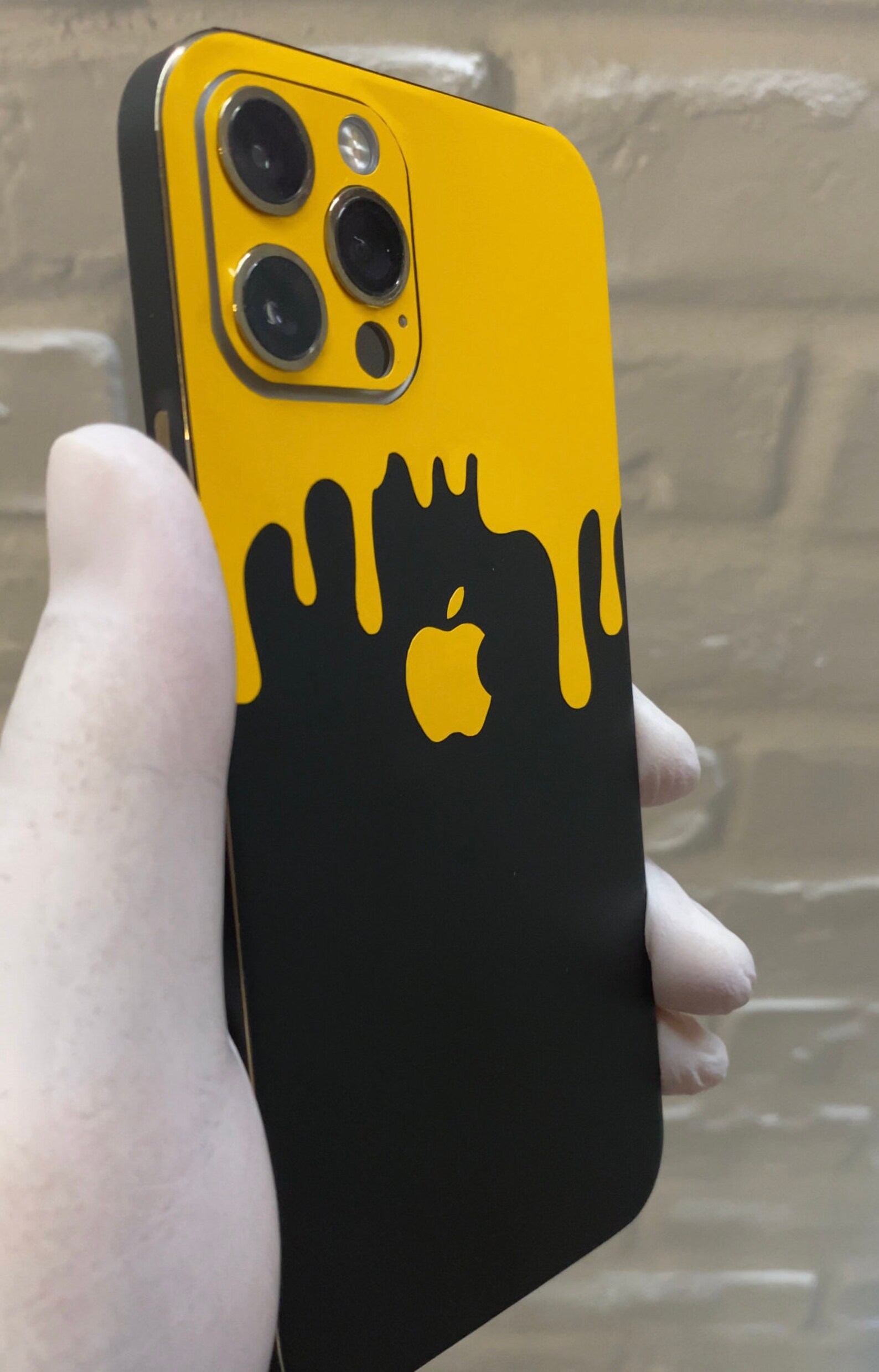 Black & Drips Yellow Iphone SKIN Wrap / 13 / 12 / 11 / X / XS - Etsy UK