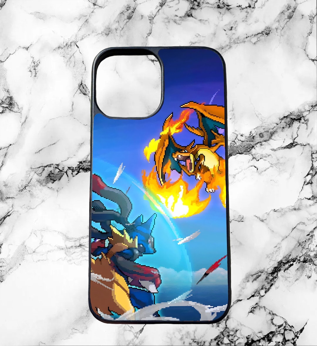 Pokemon Mega Lucario Vs Charizard Phone Case - Etsy