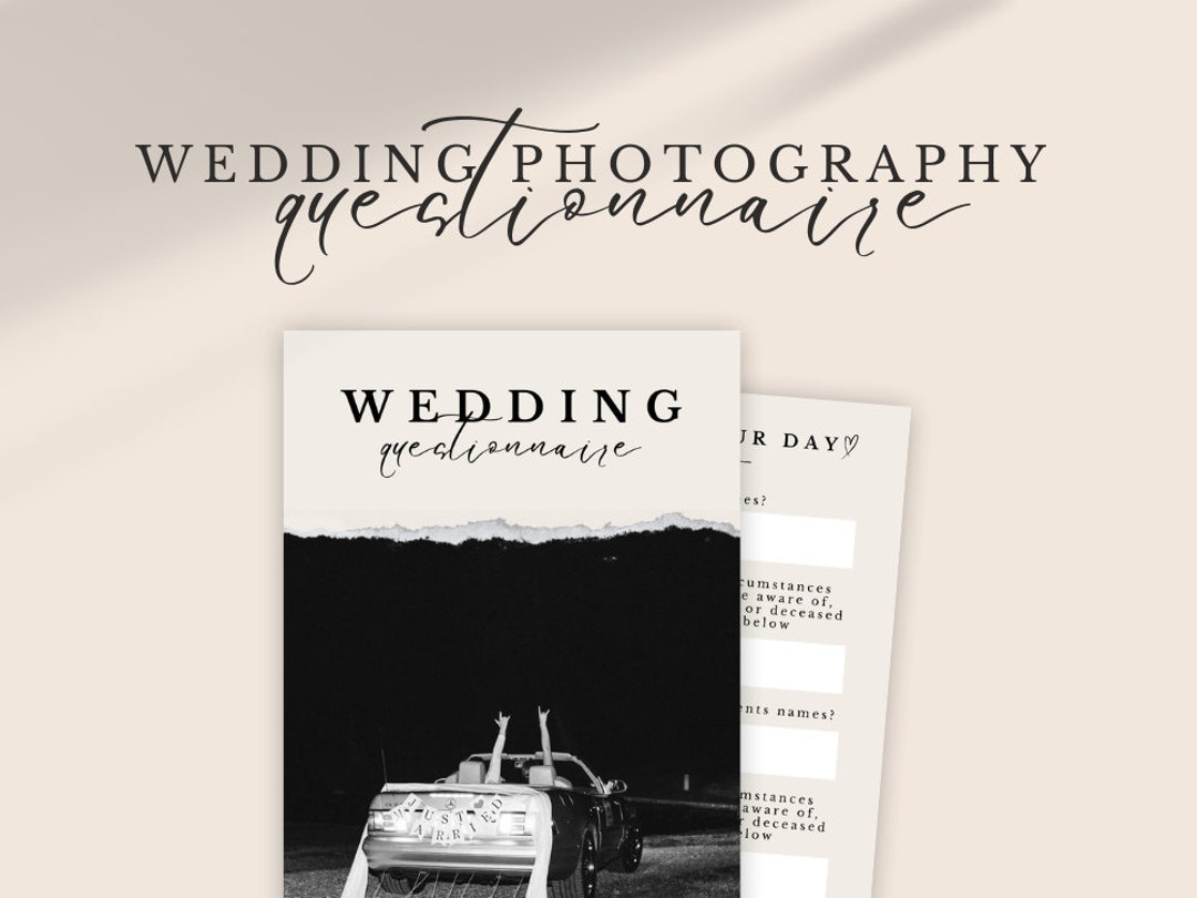 Wedding Questionnaire Template for Photographers | Canva Template for ...
